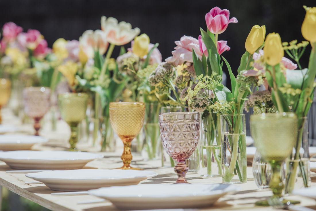 Yellow Glassware Hire - Pretty Pedestals Sydney
