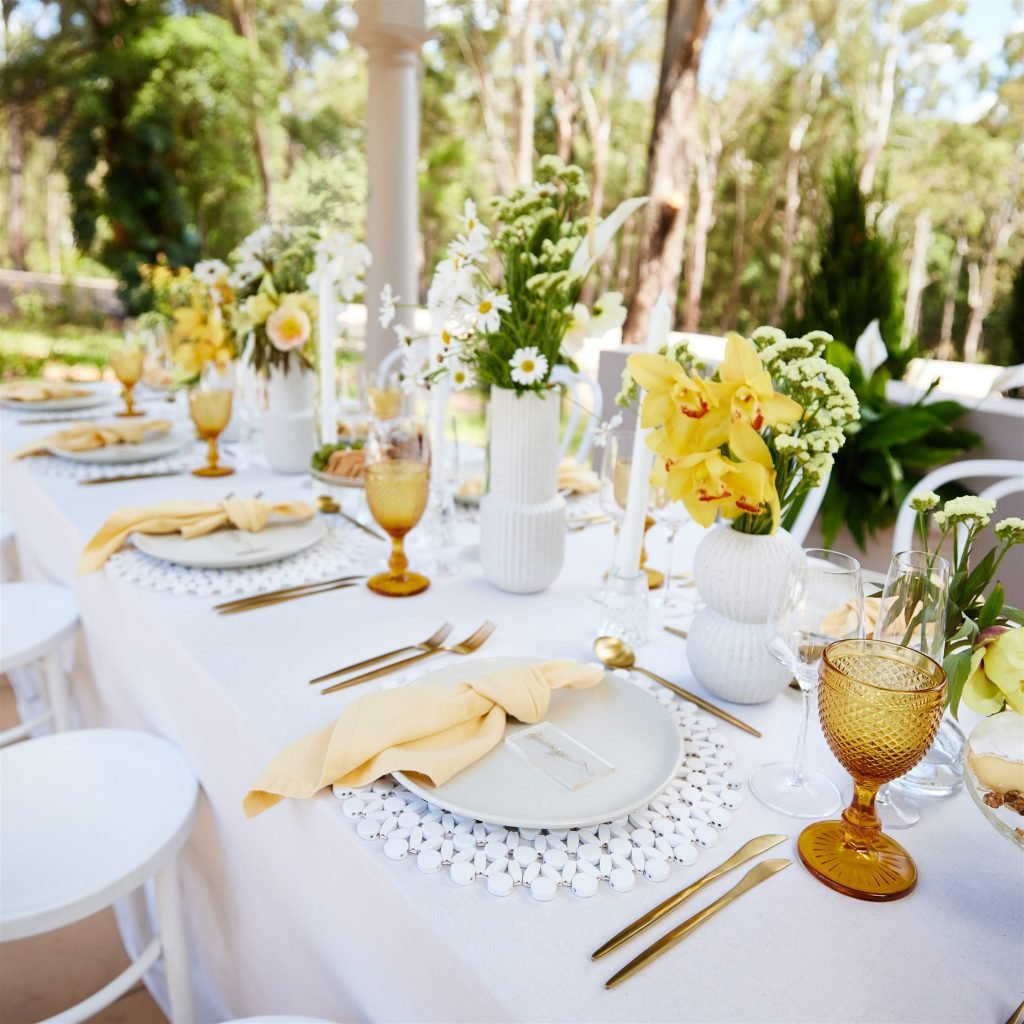 Yellow Glassware Hire - Pretty Pedestals Sydney
