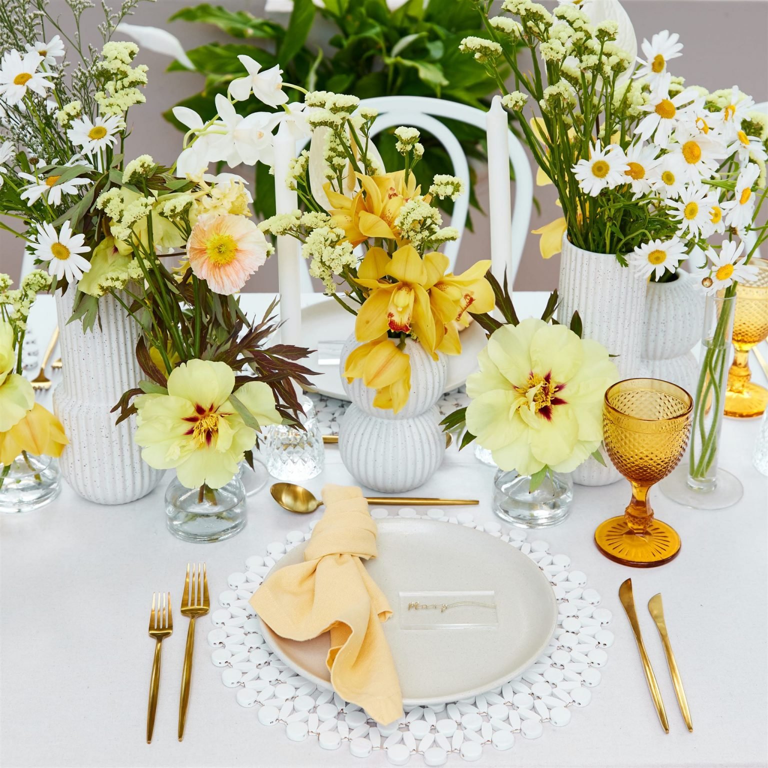 Yellow Glassware Hire - Pretty Pedestals Sydney