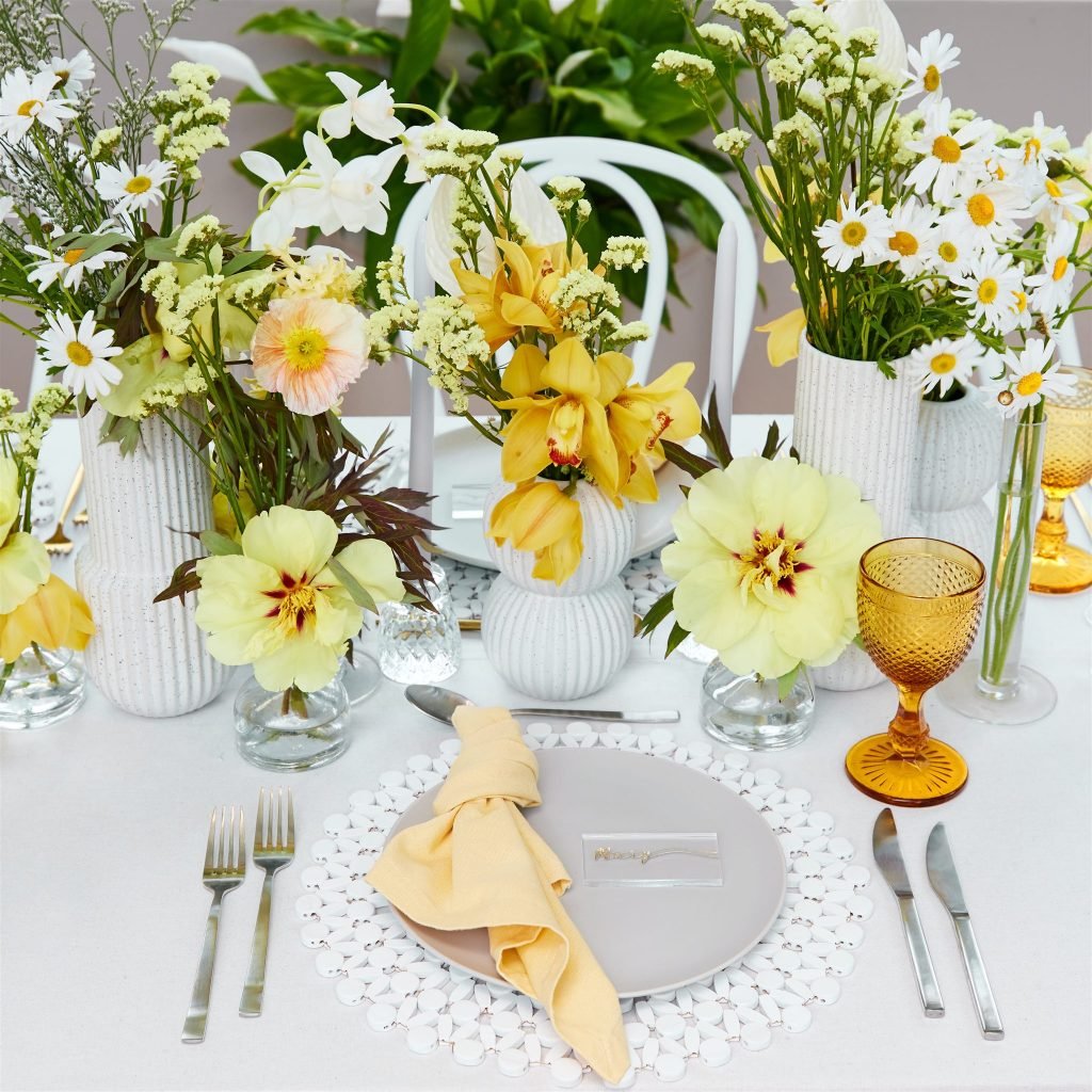 Yellow Glassware Hire - Pretty Pedestals Sydney