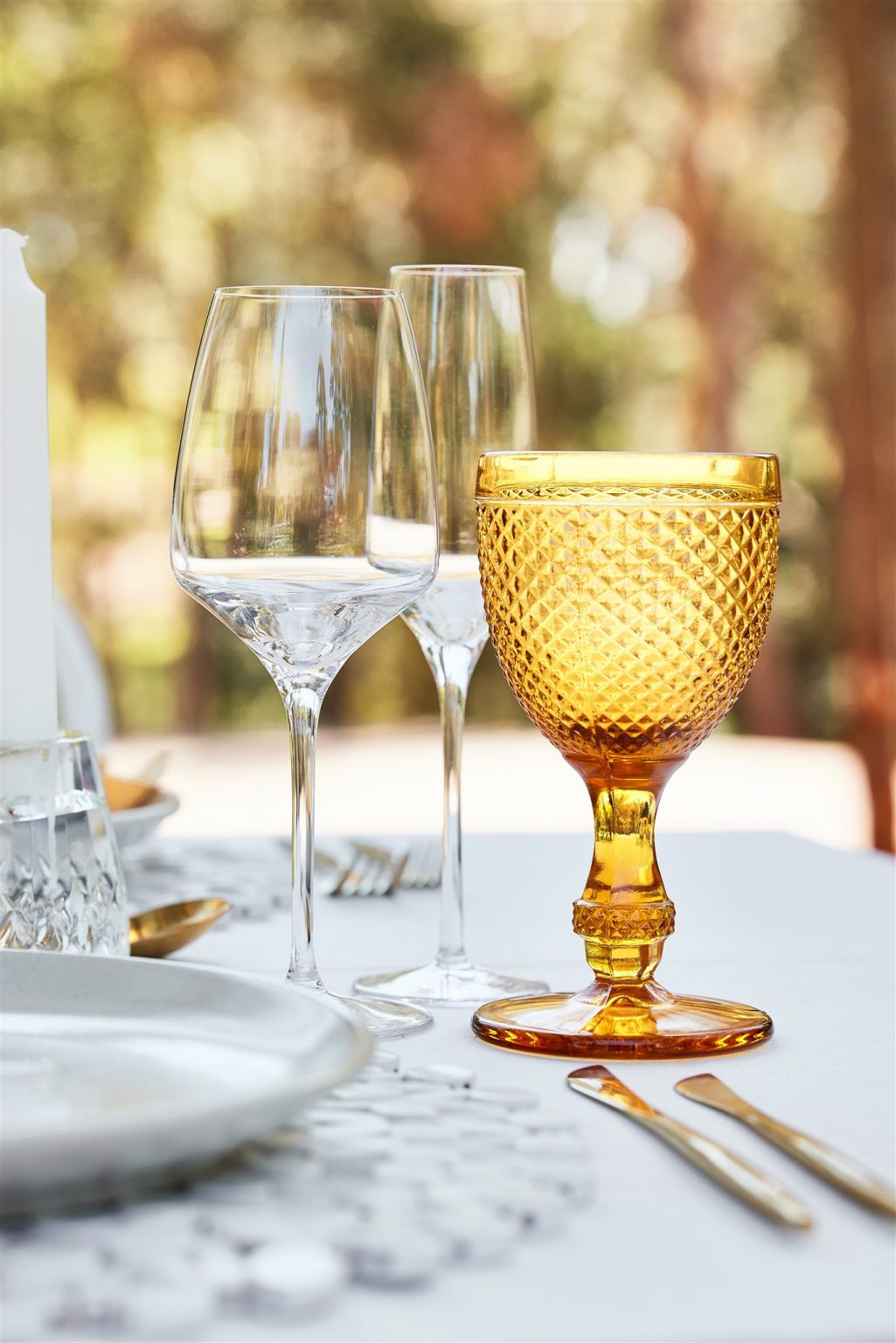Yellow Glassware Hire - Pretty Pedestals Sydney