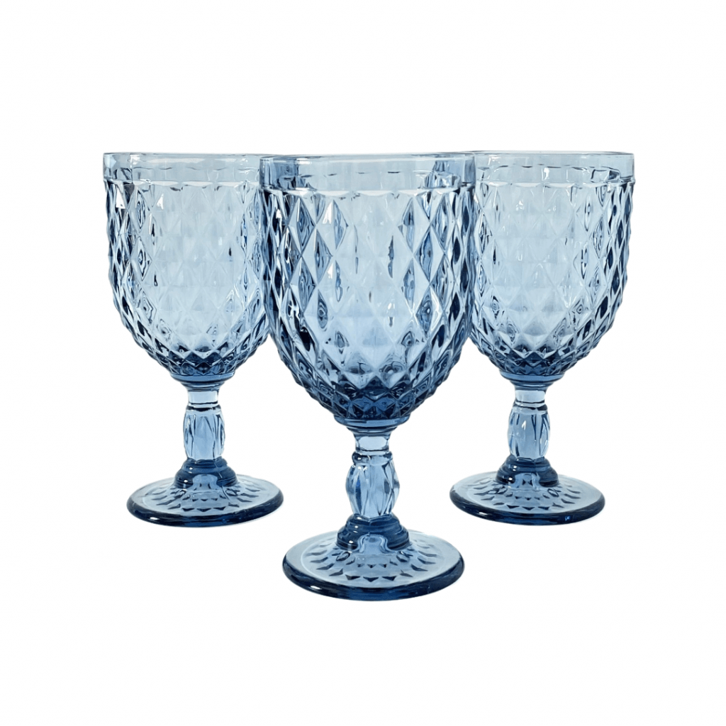 Blue Glassware Hire - The Pretty Table - Sydney Event Hire