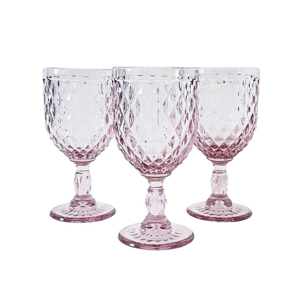 Pink Glassware Hire Sydney - Pretty Pedestals
