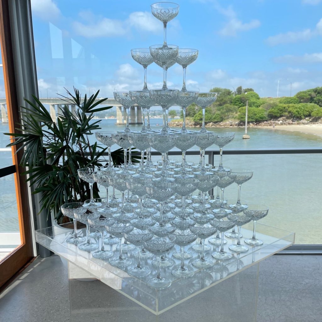 Vintage Champagne Tower Hire Sydney - The Pretty Table
