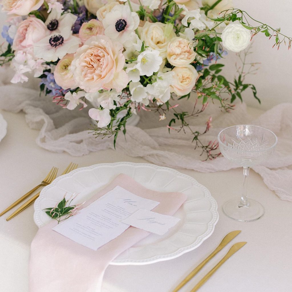 Blush Pink Napkin Hire - The Pretty Table - Table Linen Hire
