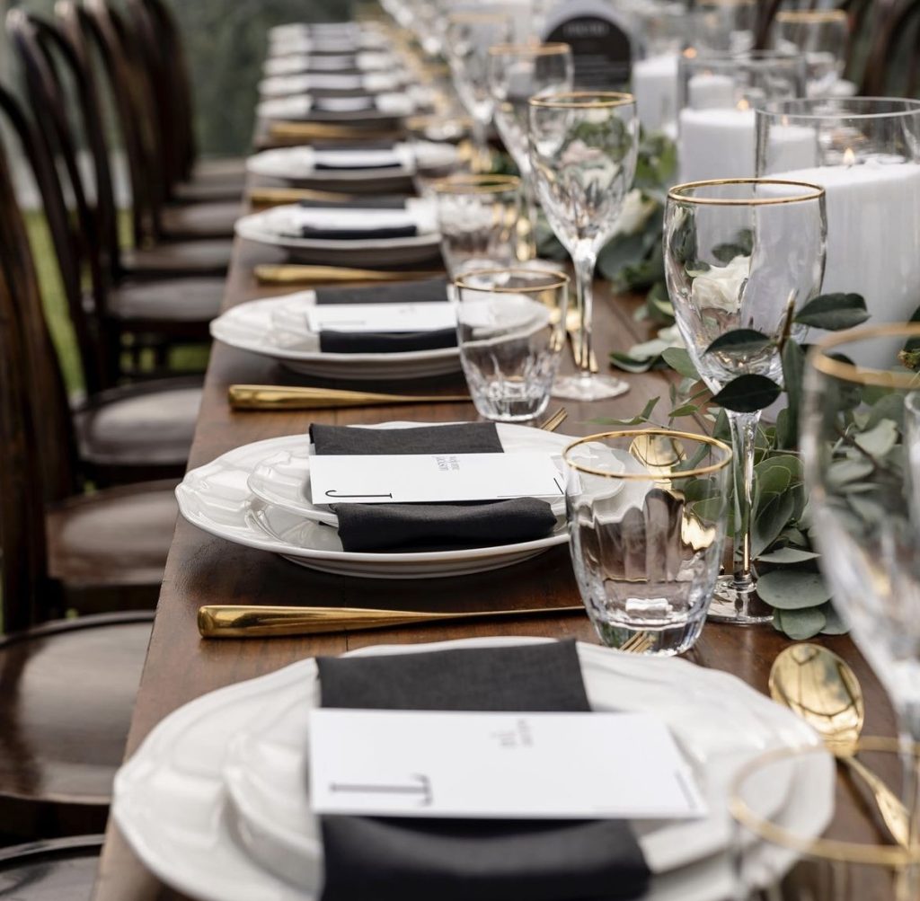 Black Napkin Hire - The Pretty Table - Table Linen Hire