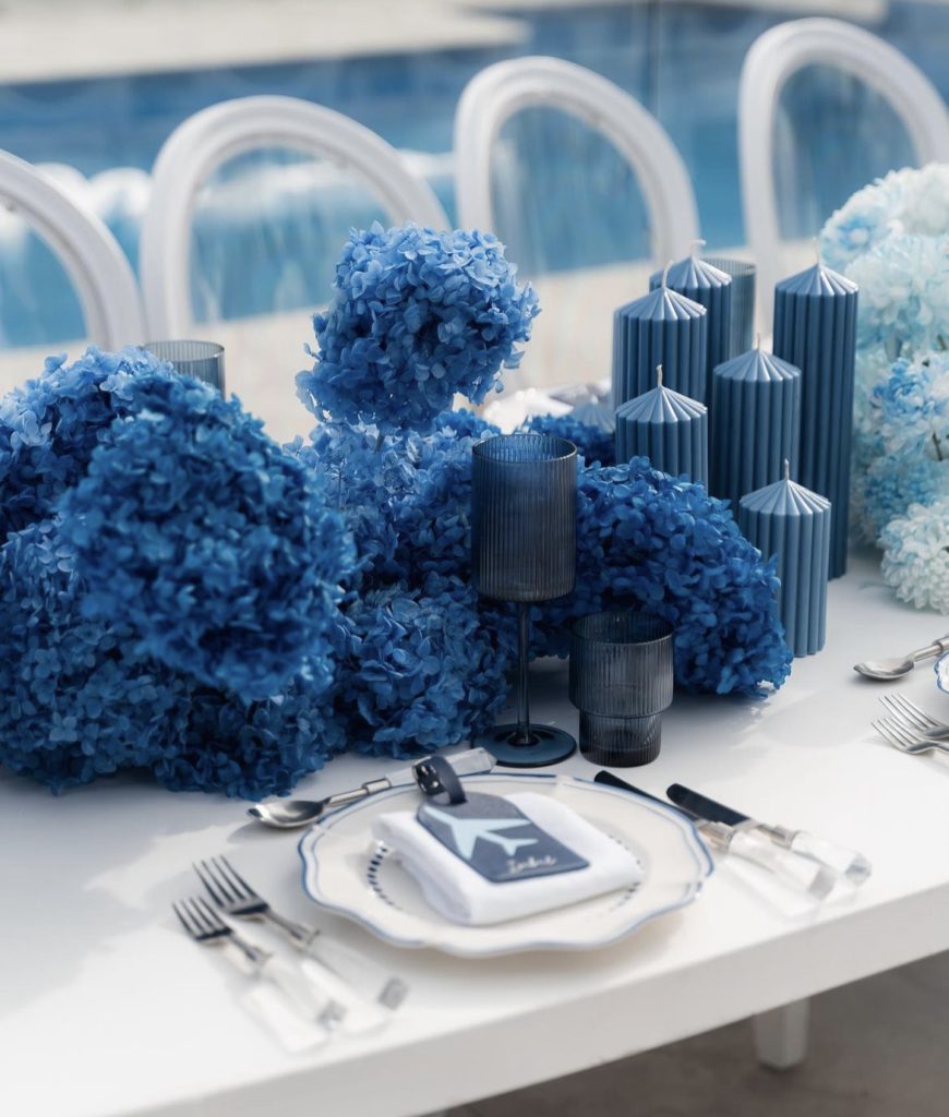 Blue Glassware Hire - The Pretty Table - Event Hire