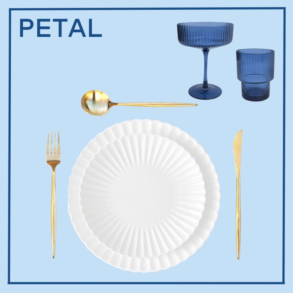 Blue Tableware - The Pretty Table - Tableware Hire