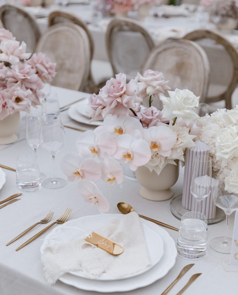 Scroll White Dinnerware Hire - The Pretty Table - Event Hire