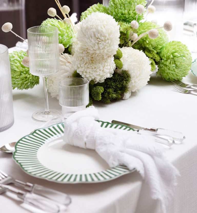 Green Wave Plate Hire - The Pretty Table - Tableware Hire
